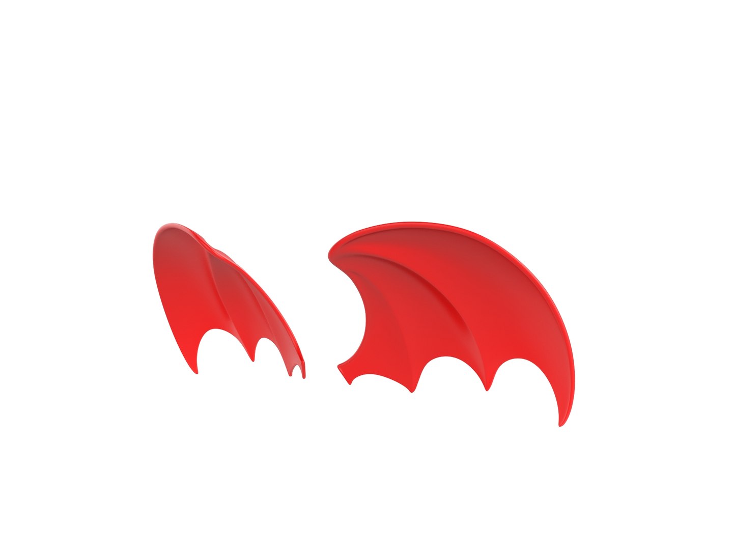 3D red devil wings model - TurboSquid 1614788
