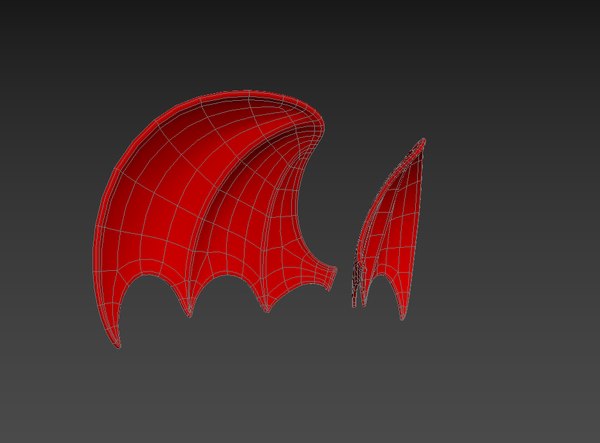 3D red devil wings model - TurboSquid 1614788