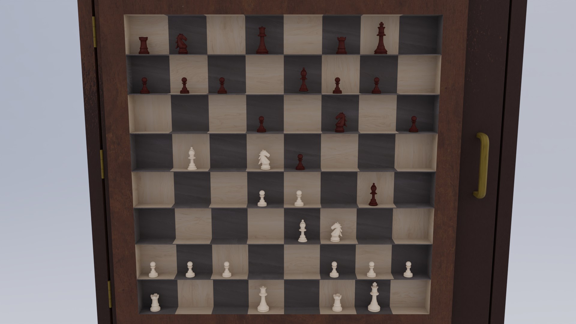 3D Vertical Chess-set In A Cupboard Model - TurboSquid 2183309