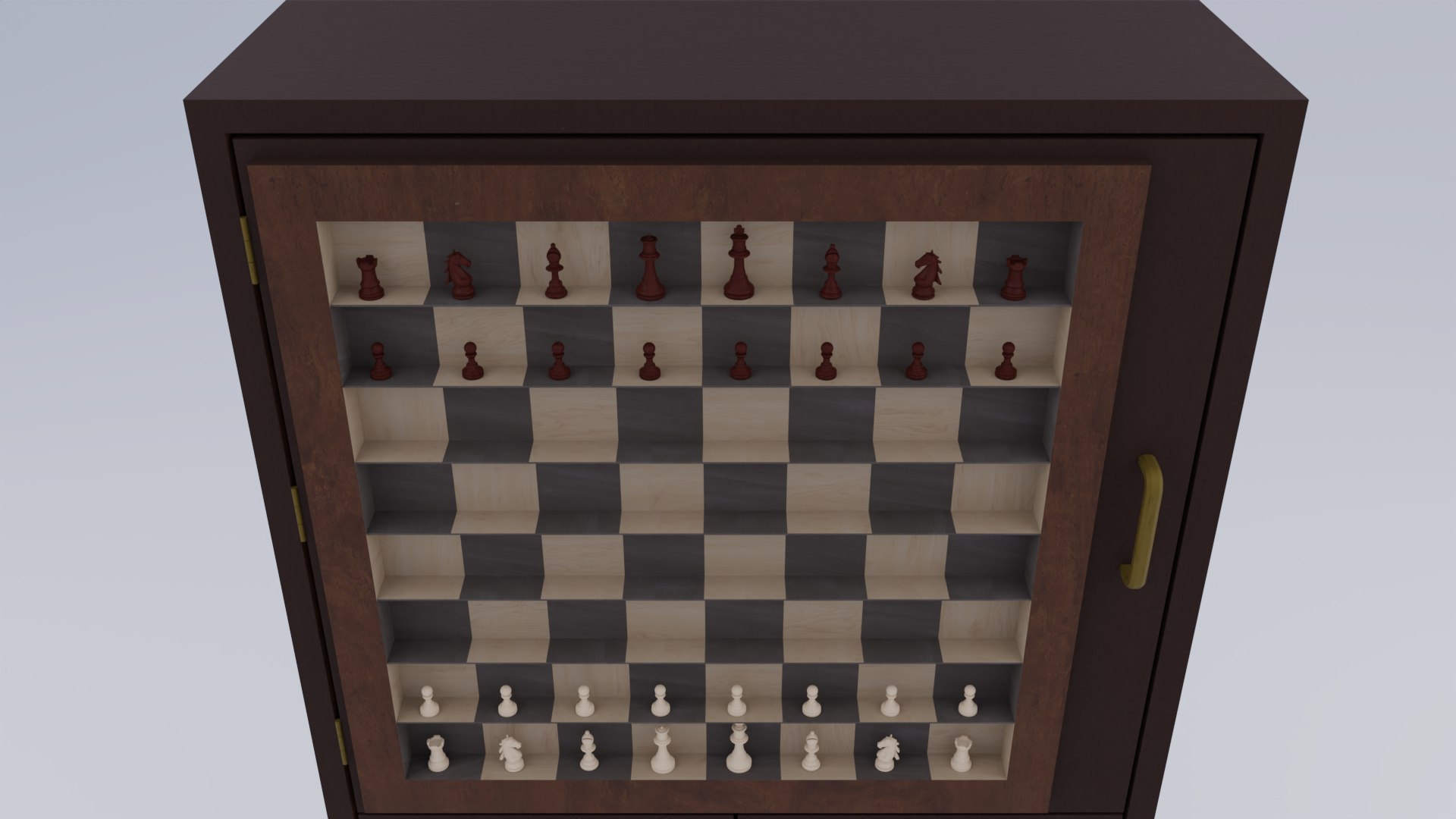 3D Vertical Chess-set In A Cupboard Model - TurboSquid 2183309
