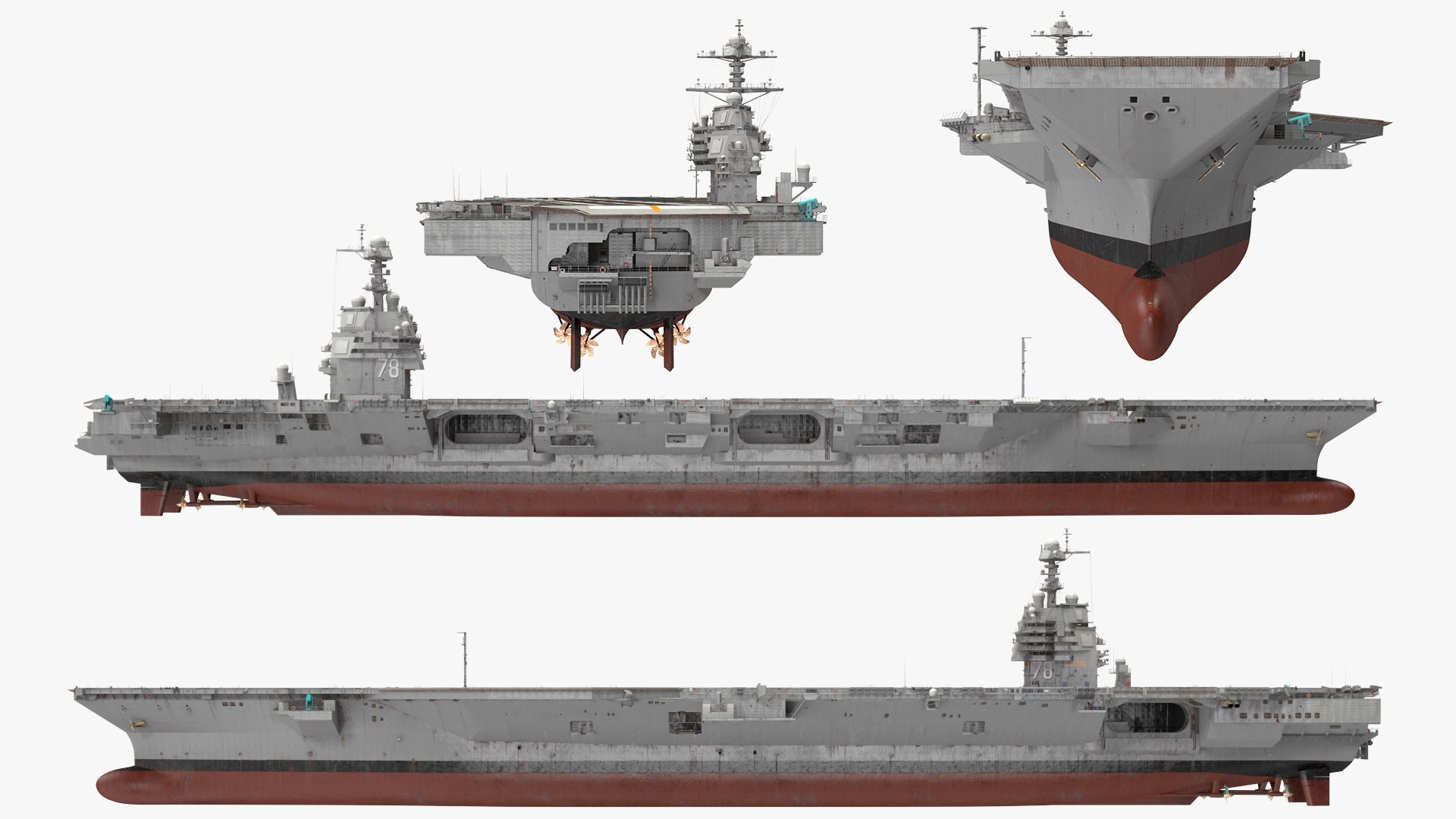 3D USS Gerald Ford CVN 78 Rigged for Cinema 4D - TurboSquid 2012043