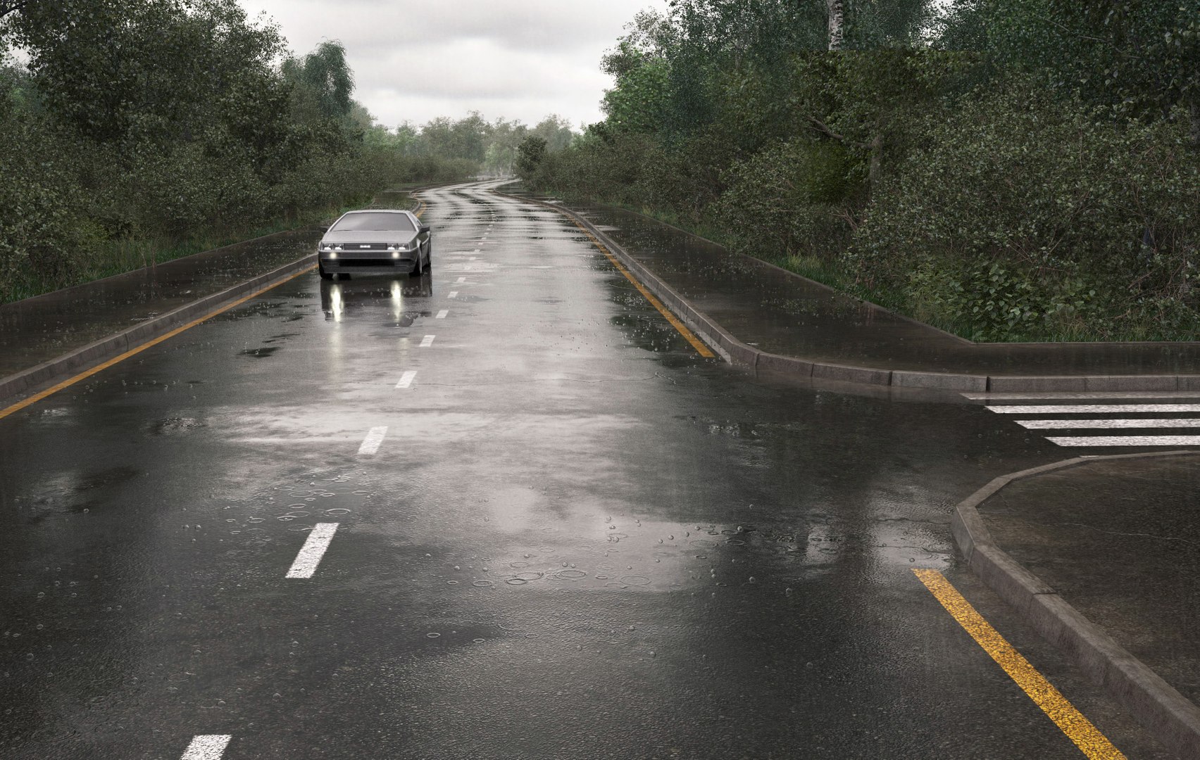 Road Universal Wet Asphalt 3d Max