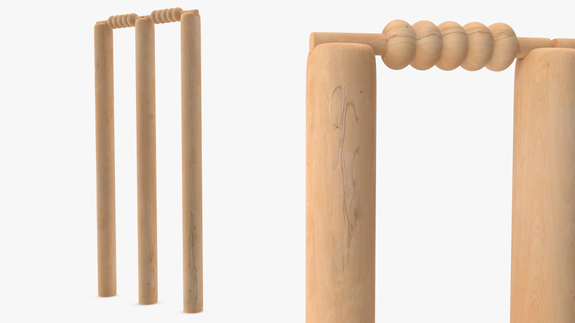 3D Wooden Cricket Stumps - TurboSquid 2170107