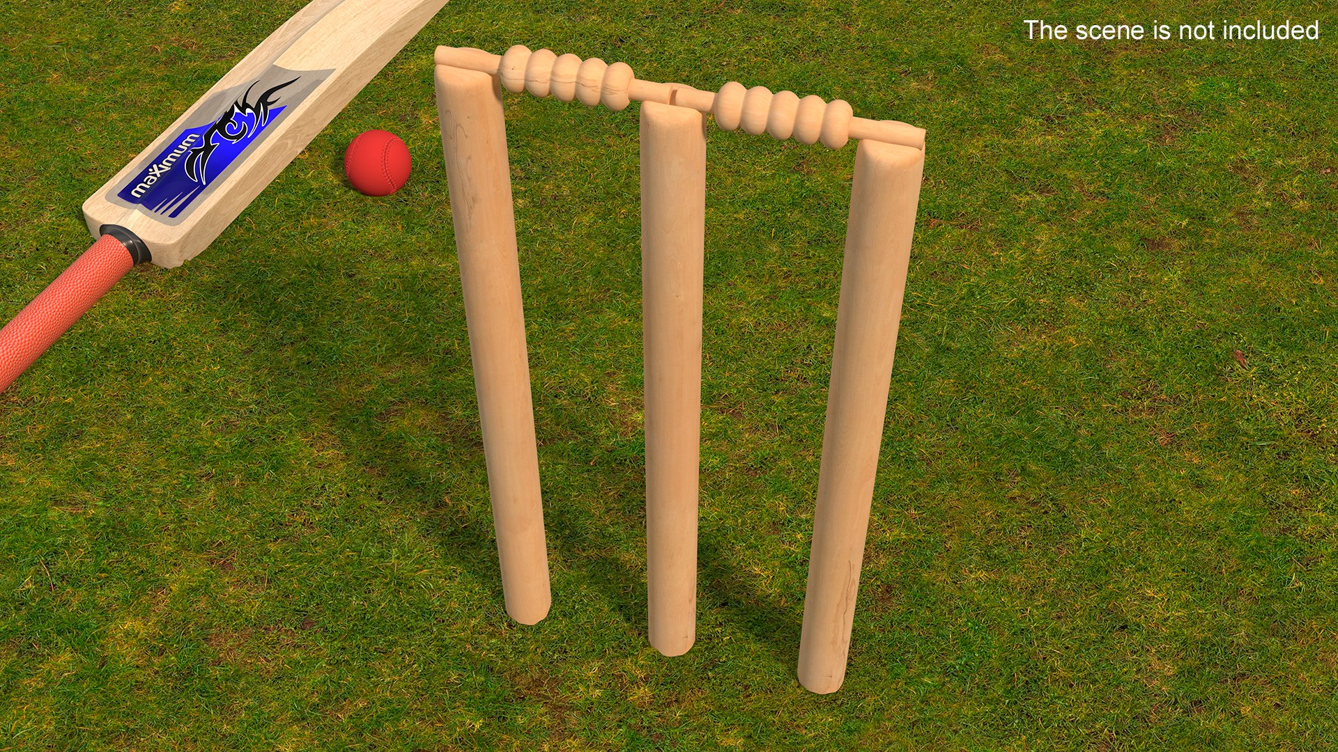 3D Wooden Cricket Stumps - TurboSquid 2170107