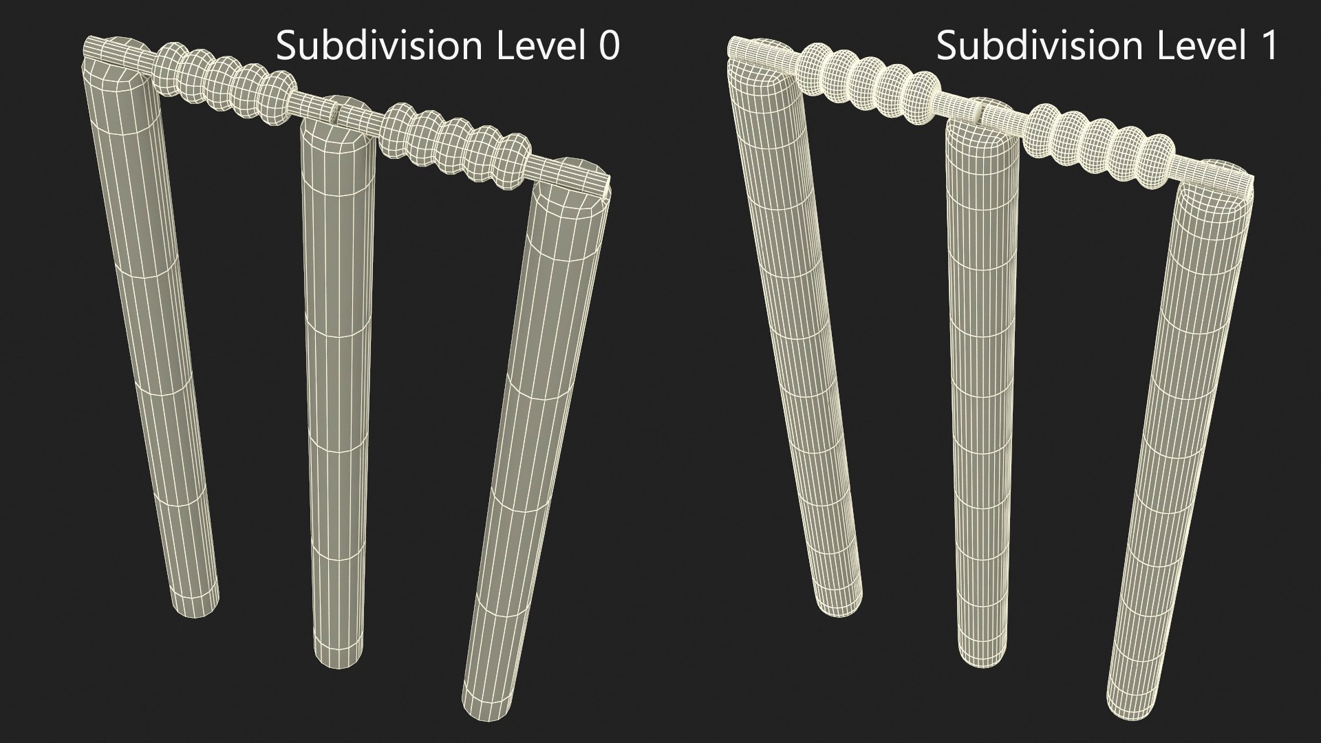 3D Wooden Cricket Stumps - TurboSquid 2170107