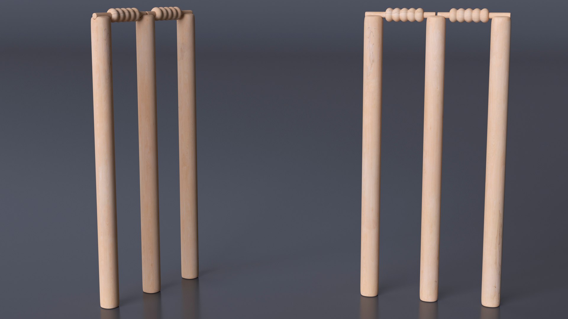 3D Wooden Cricket Stumps - TurboSquid 2170107