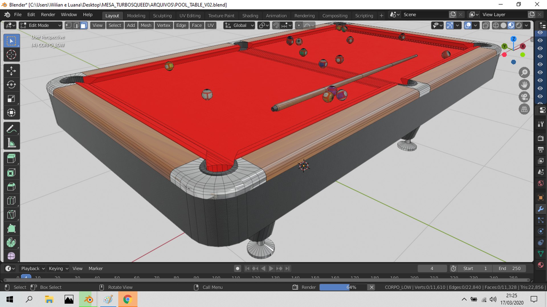 3D Pool Table - TurboSquid 1524444