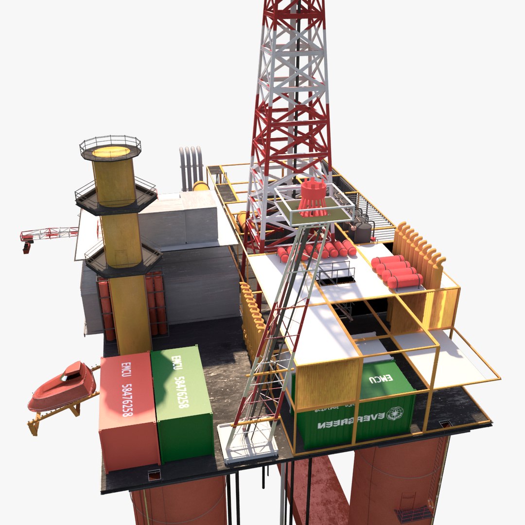 Oil Rig Station 3d Model