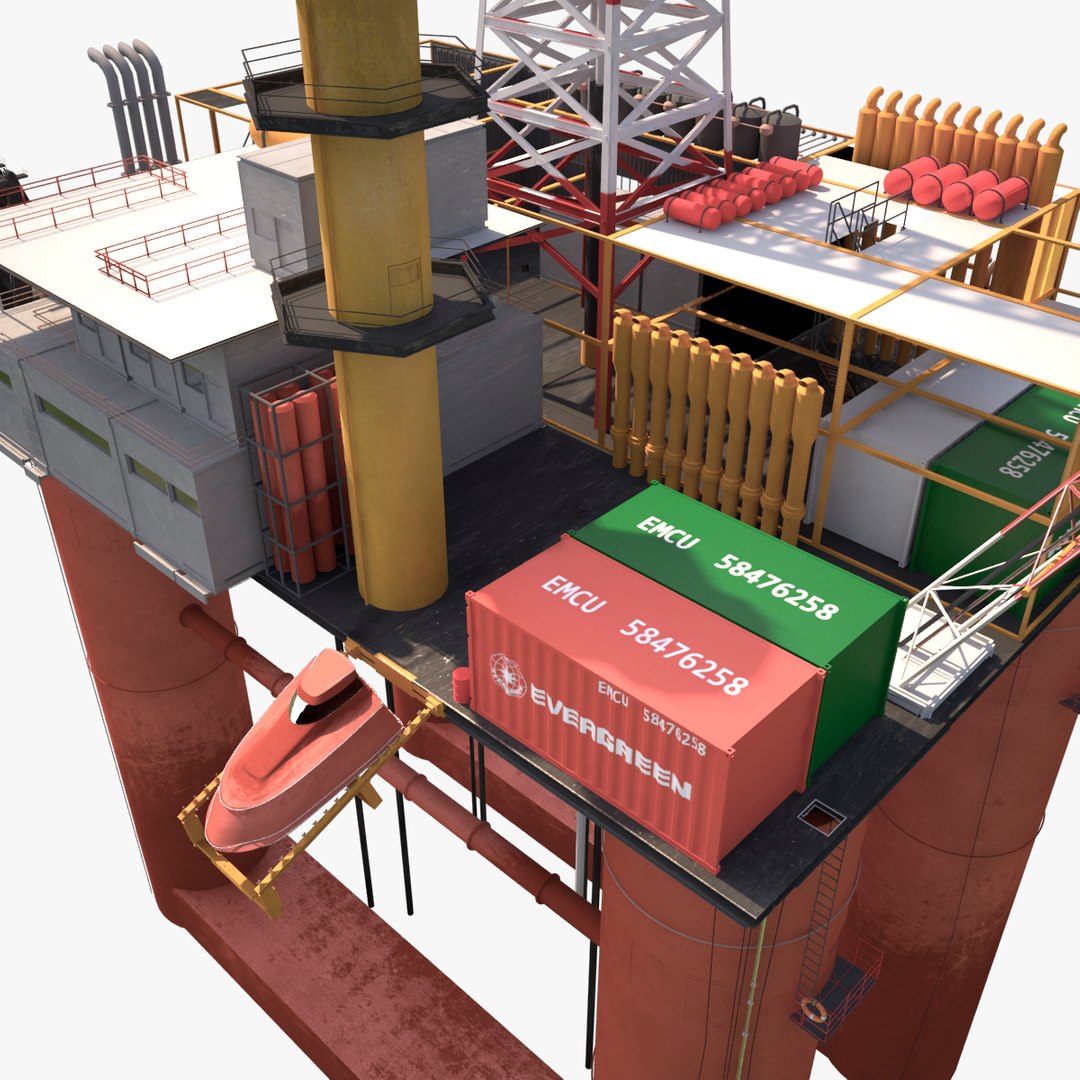 Oil Rig Station 3d Model