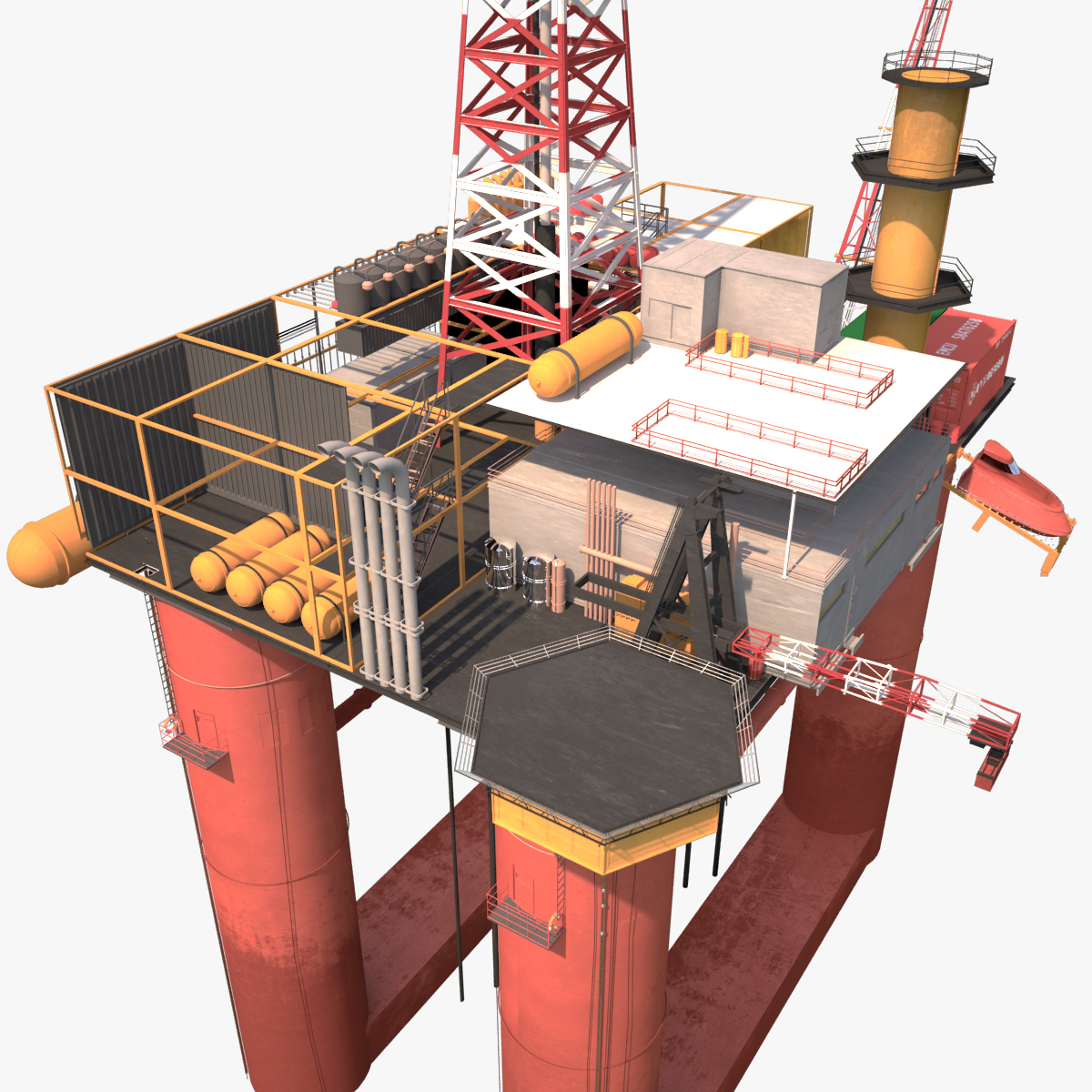 oil rig station 3d model