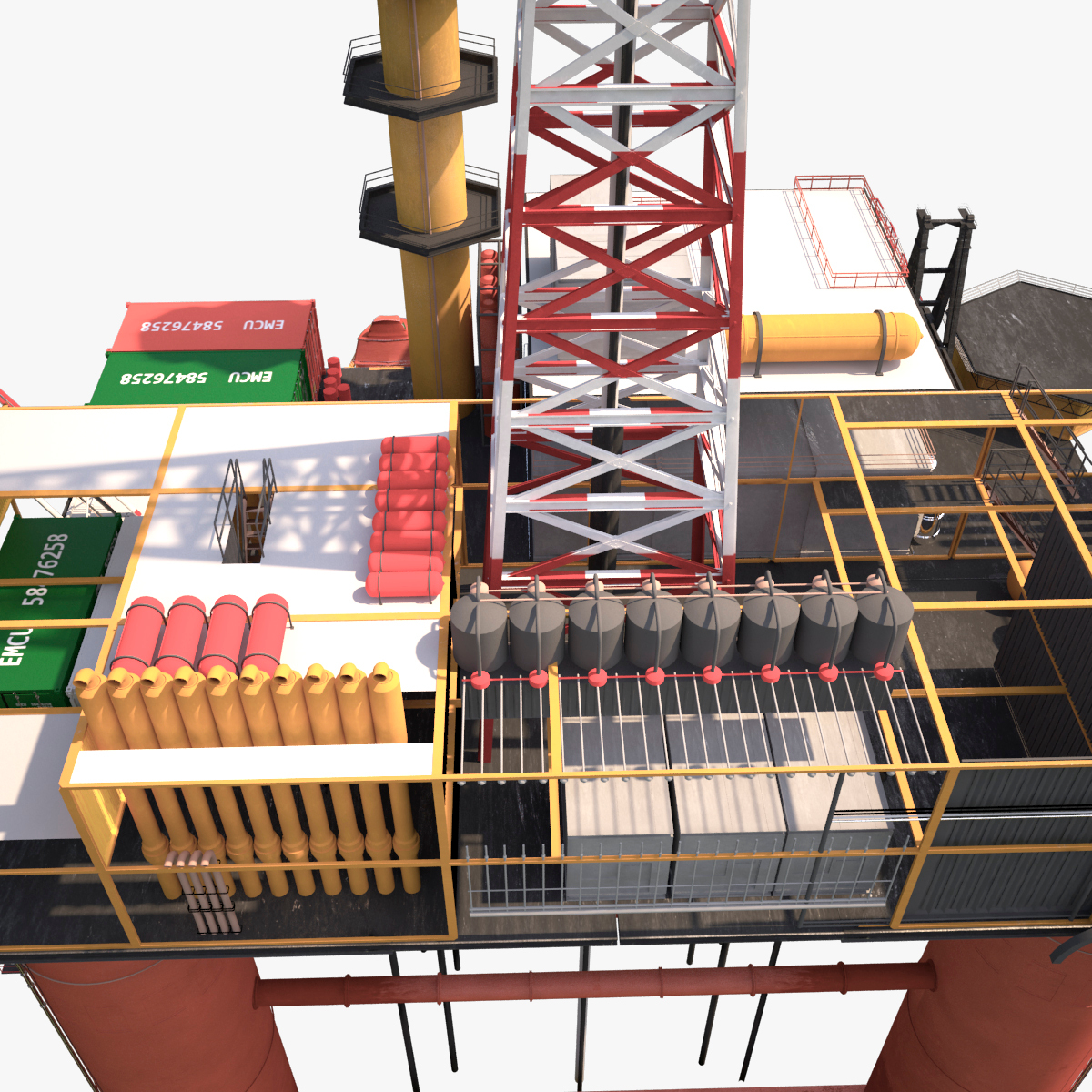 oil rig station 3d model