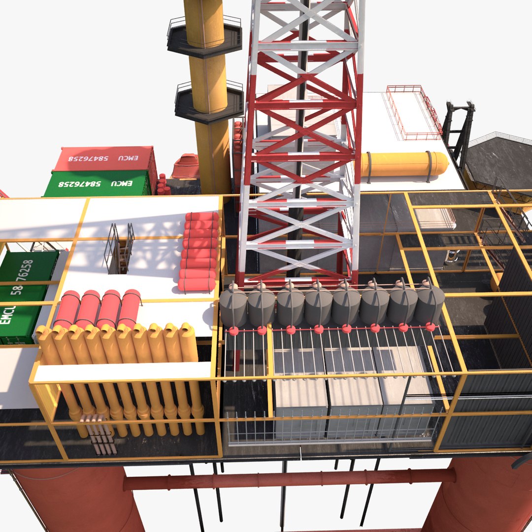 Oil Rig Station 3d Model
