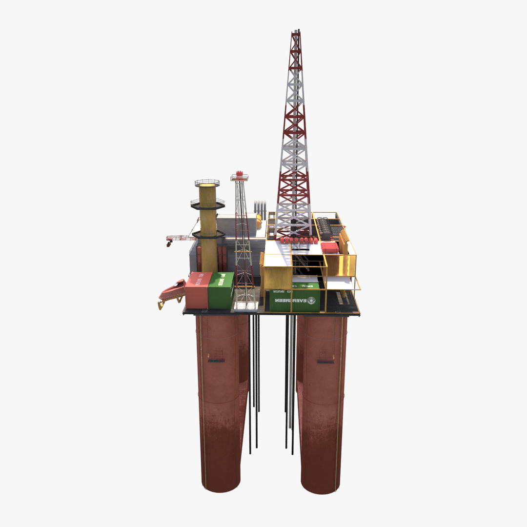 Oil Rig Station 3d Model