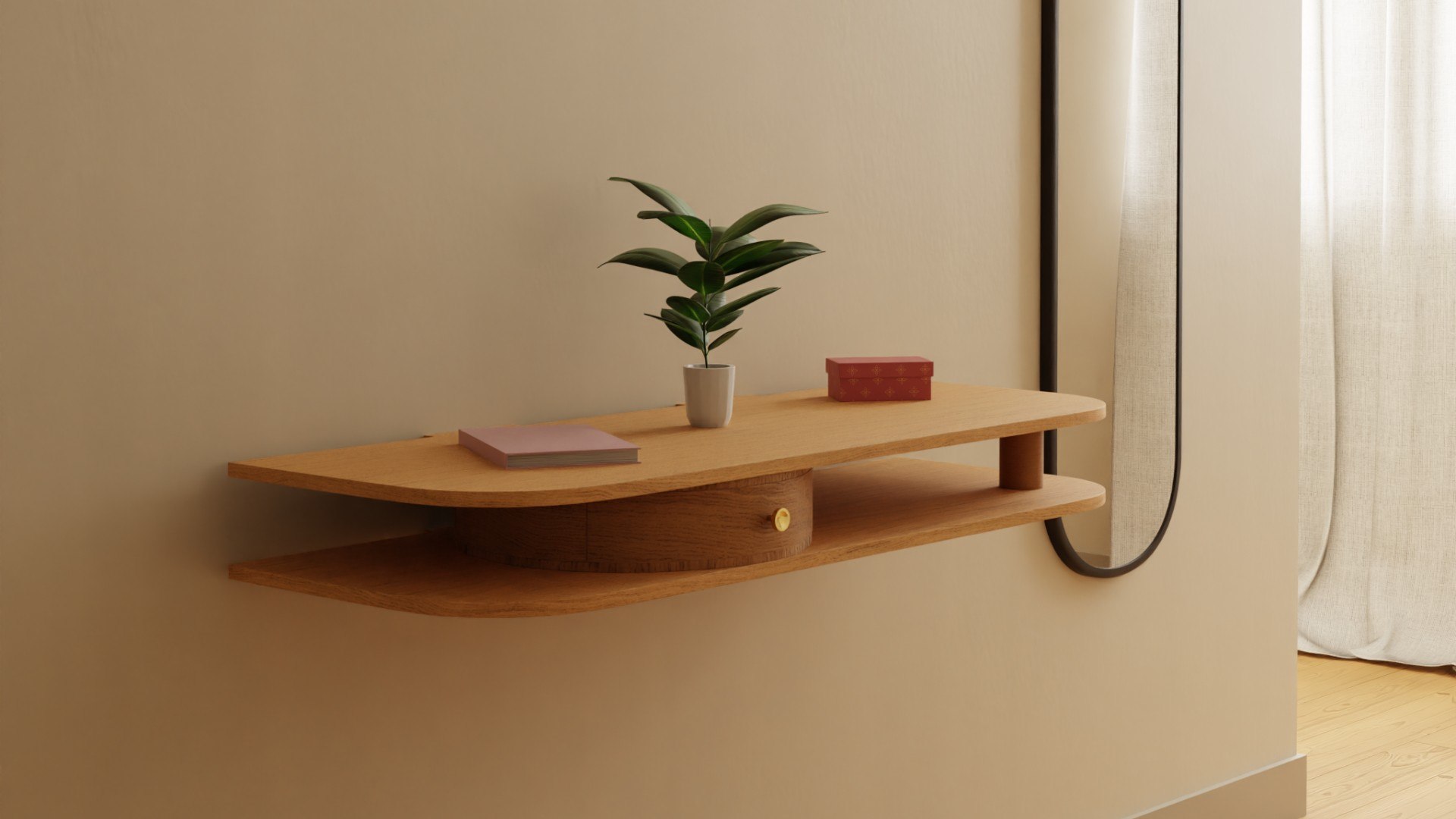 3D Wall Mounted Table Model - TurboSquid 2079496