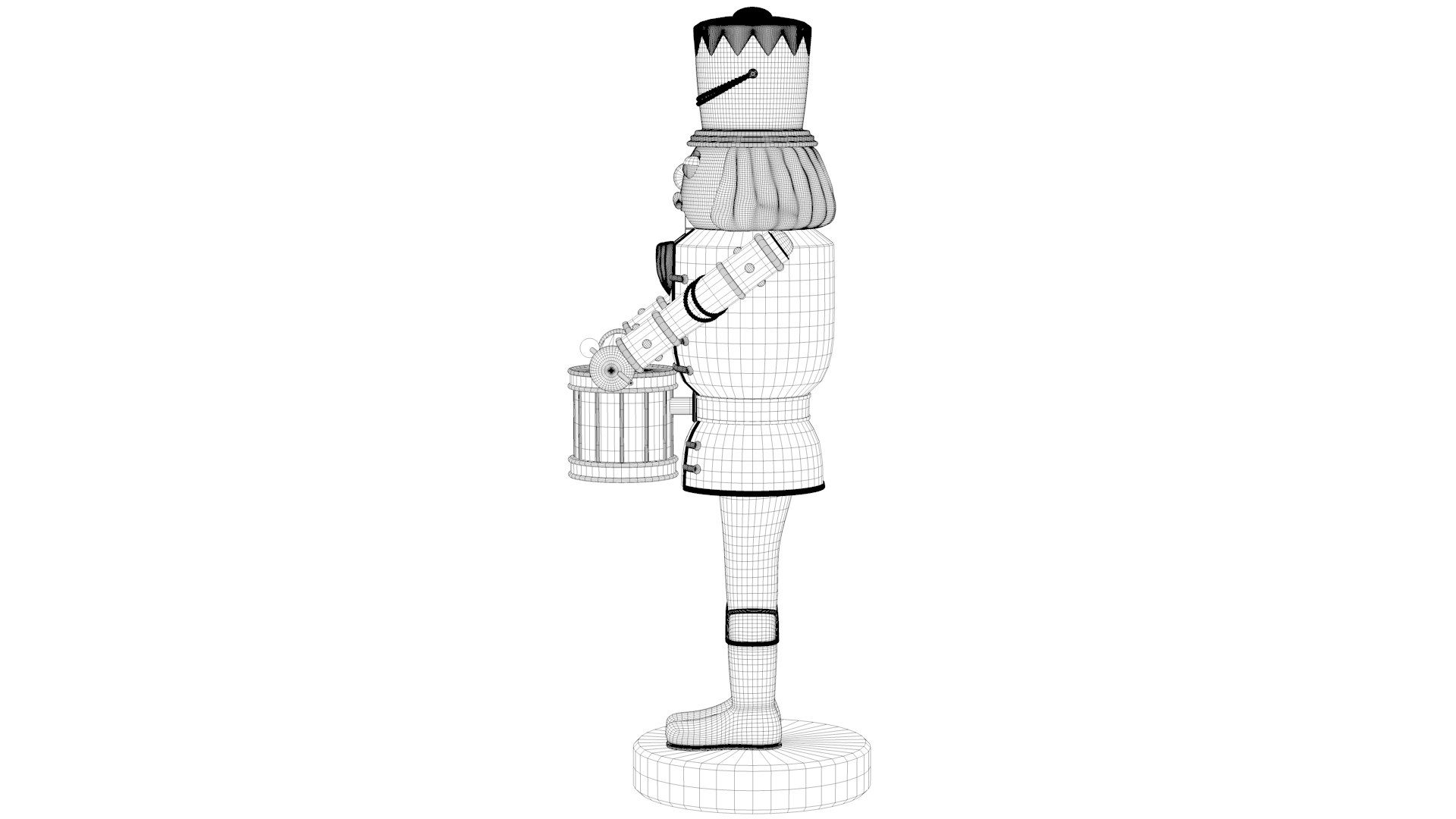 black and white nutcracker drums