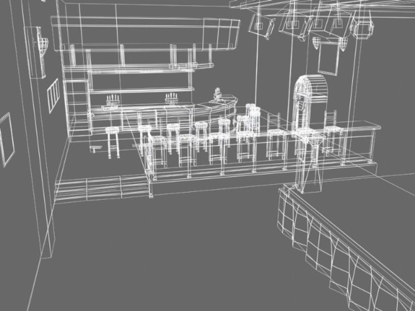 Nightclub Pub Dancehall 3d Model