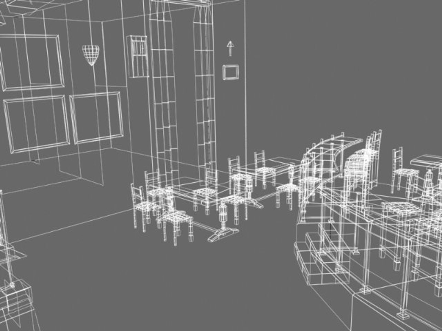 nightclub pub dancehall 3d model