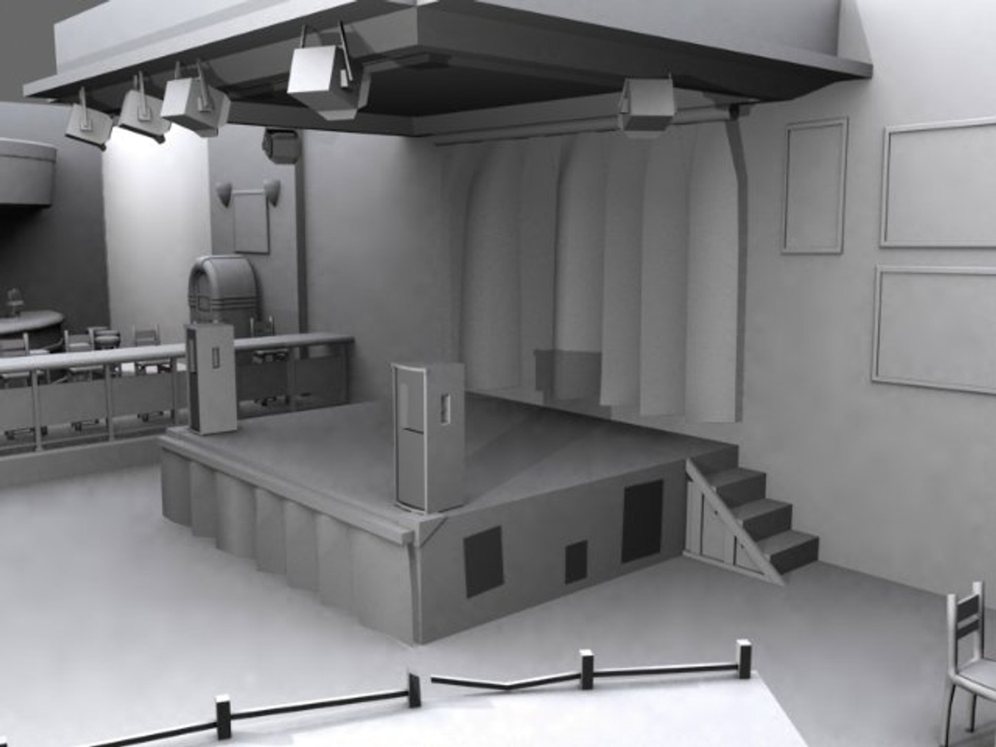 Nightclub Pub Dancehall 3d Model