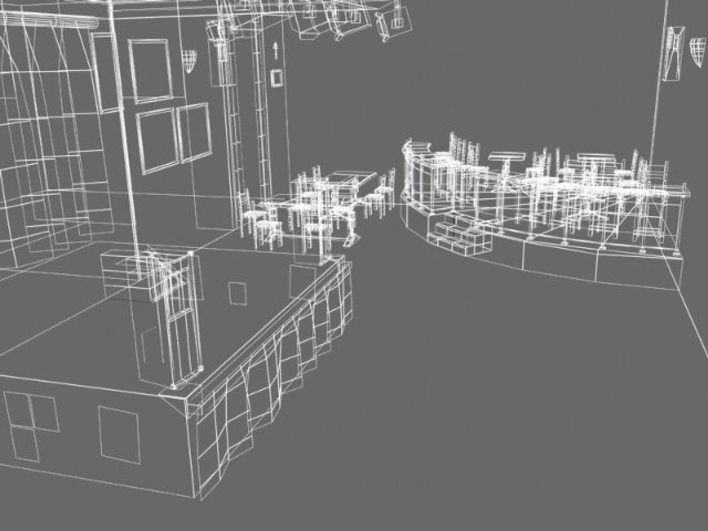 nightclub pub dancehall 3d model