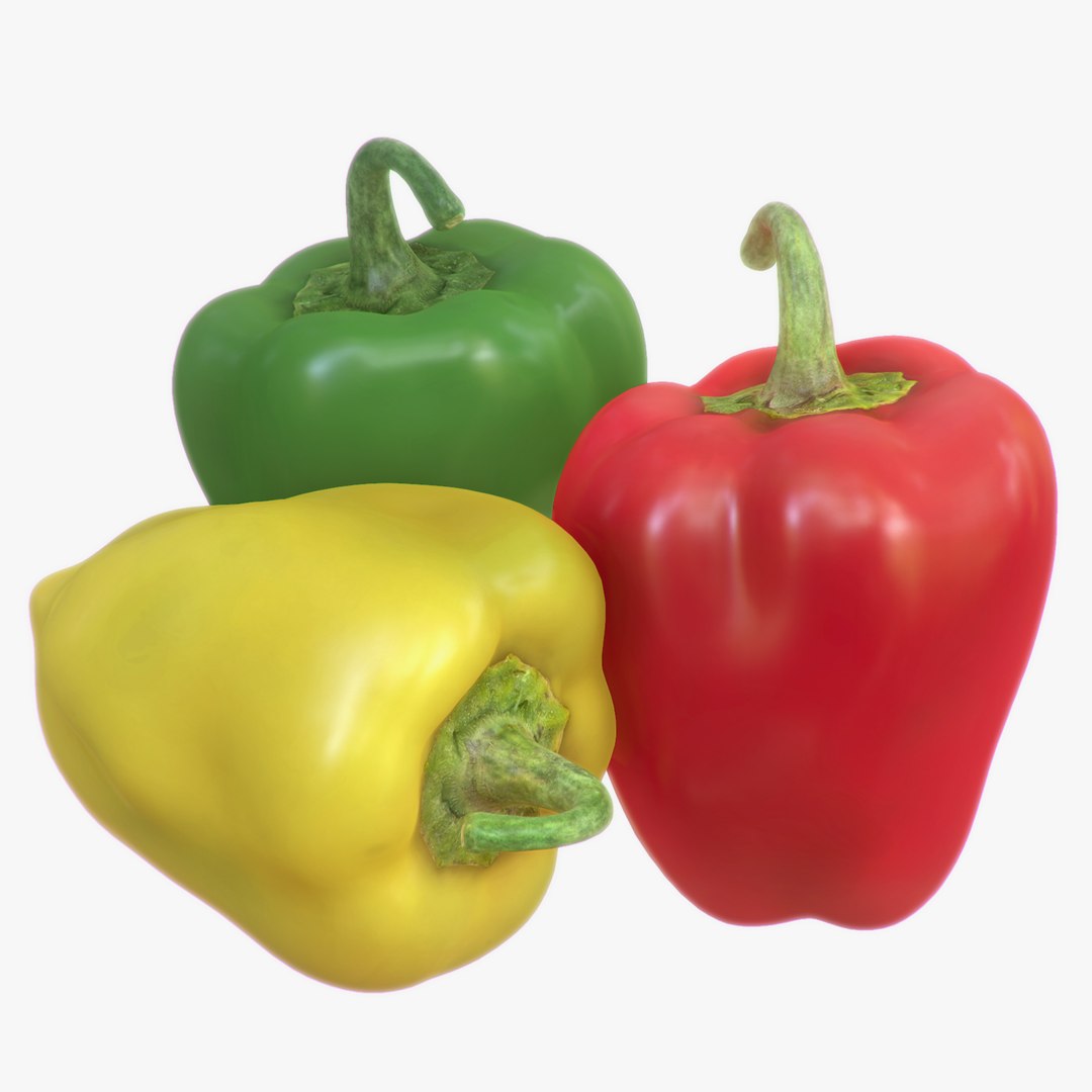 3d Model Bell Pepper Pack Polys