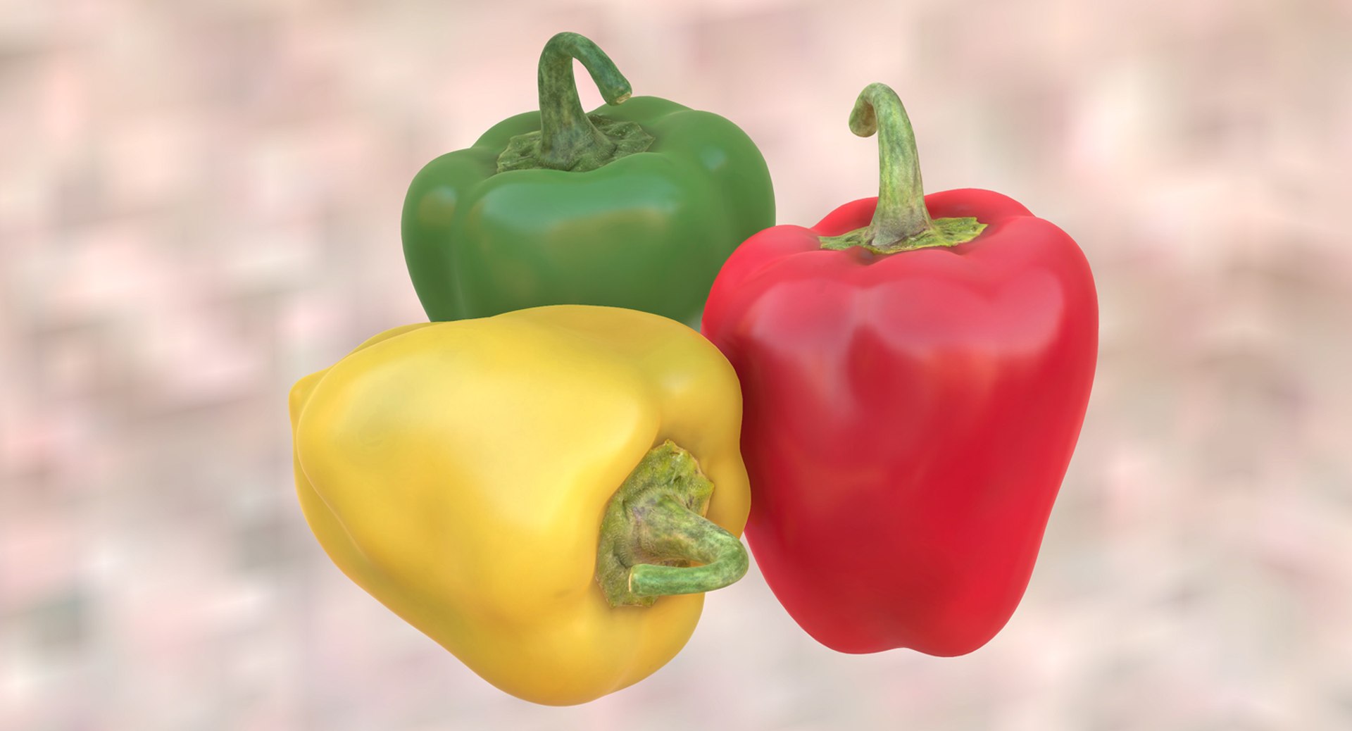 3d Model Bell Pepper Pack Polys