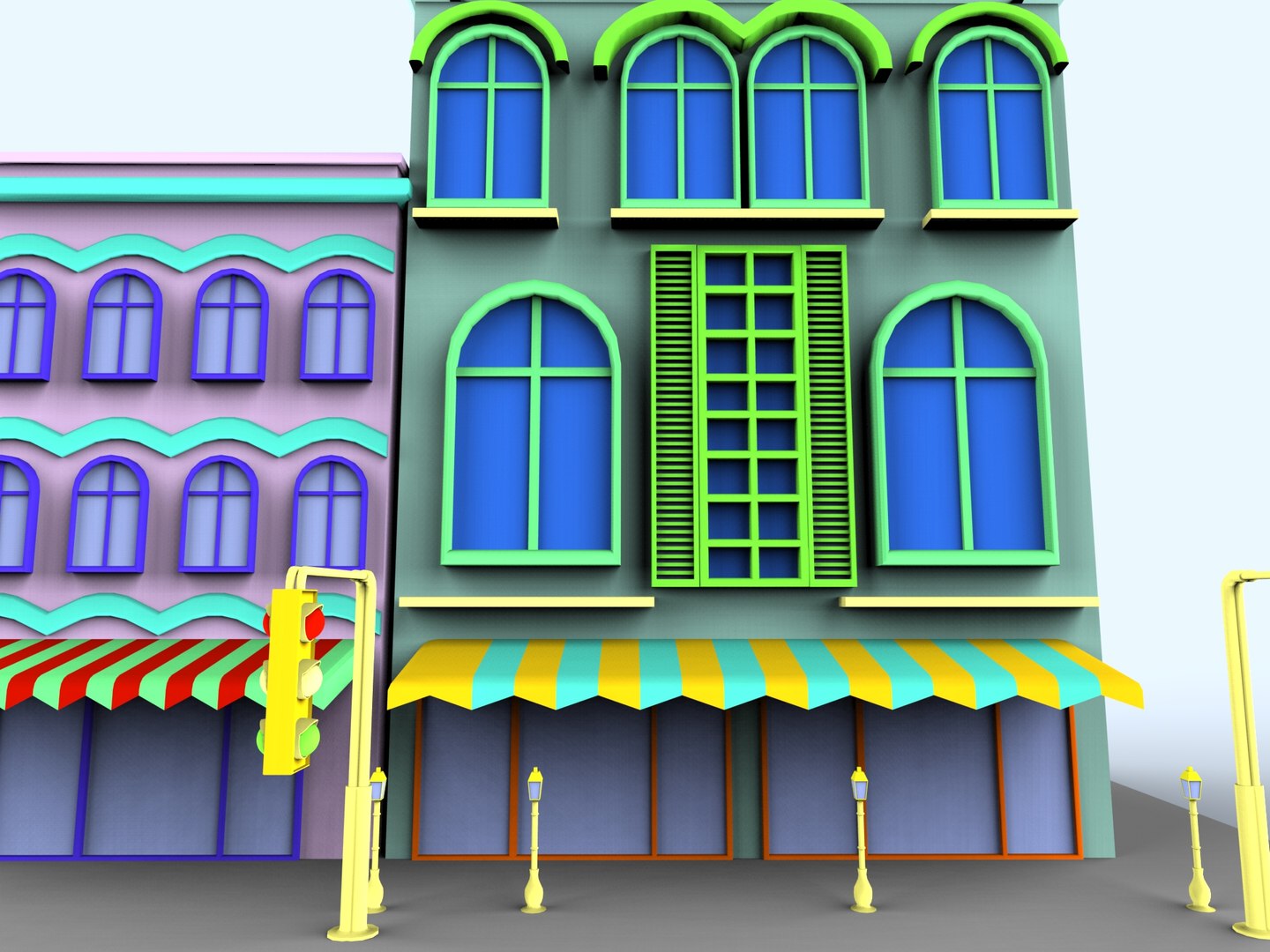 3d colorfull cartoon building