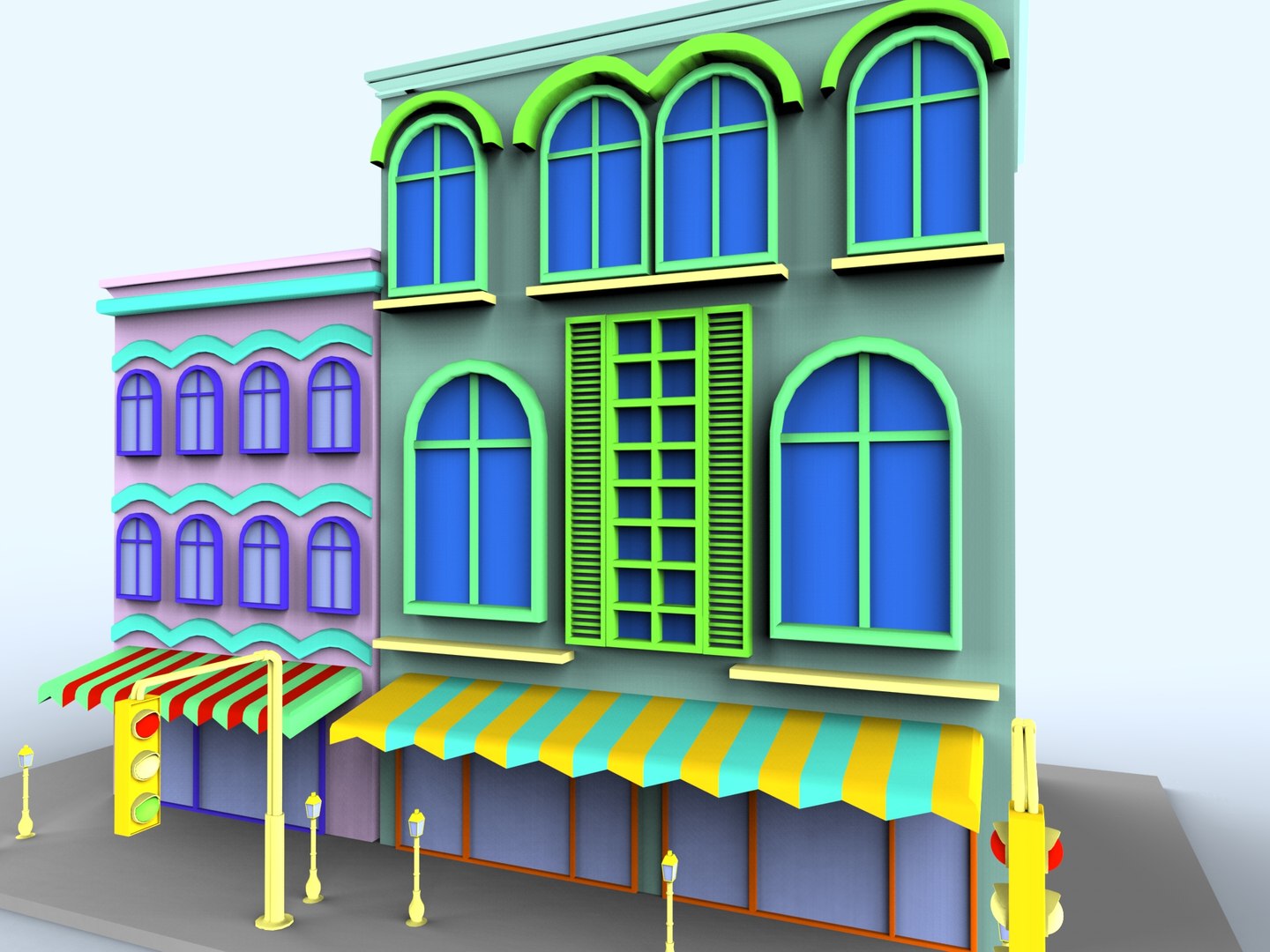 3d colorfull cartoon building