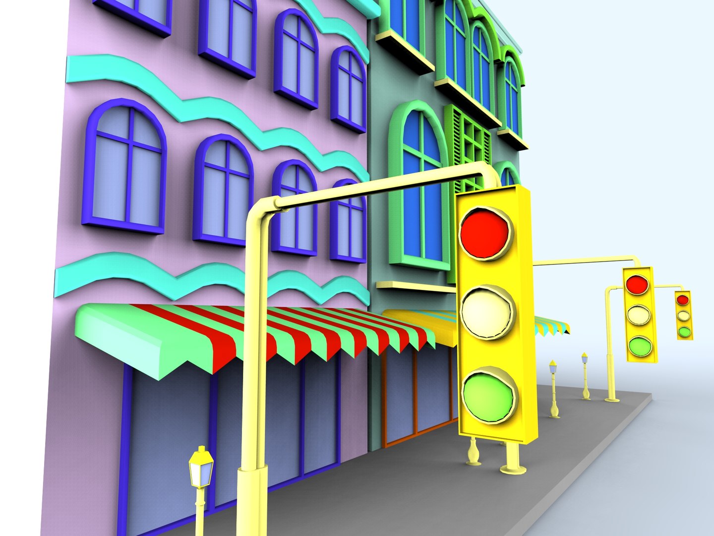 3d colorfull cartoon building