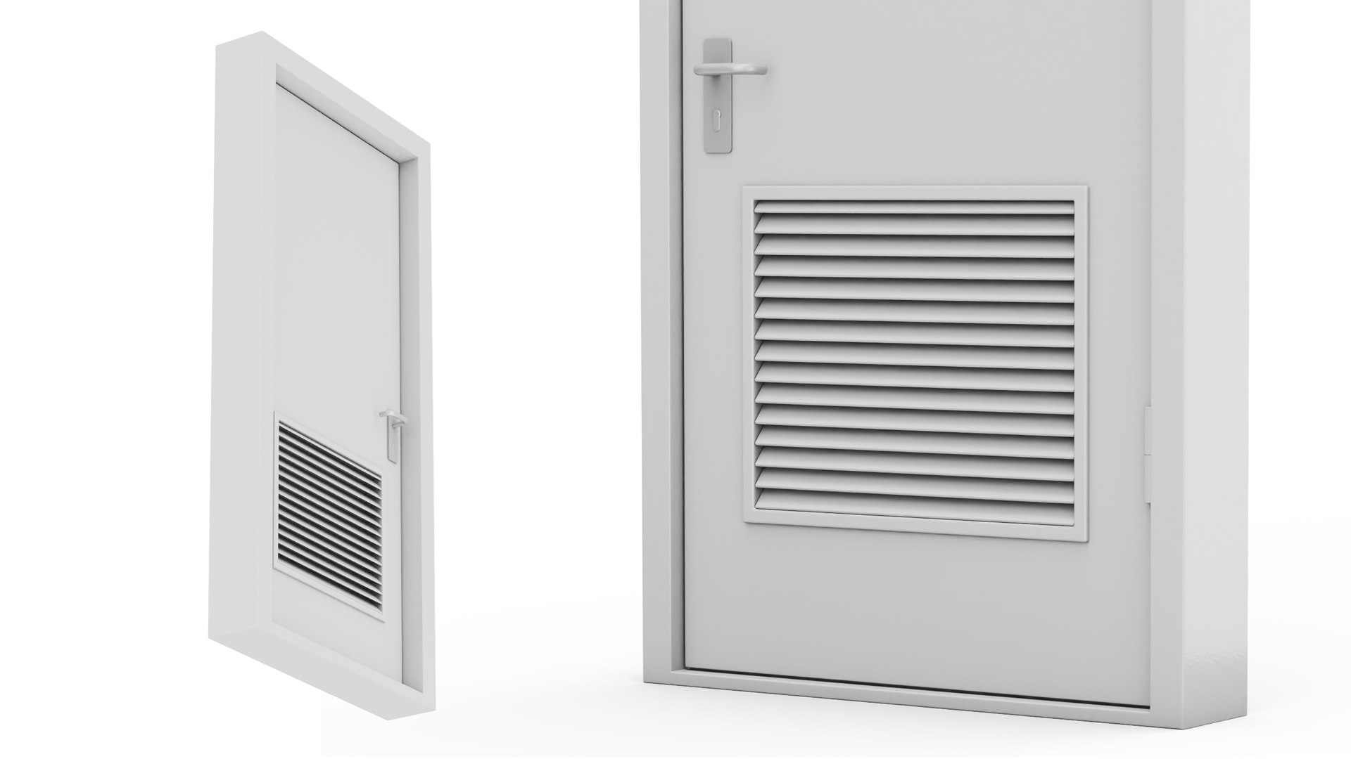 Grey Fire Door Single 3D Model - TurboSquid 2054545