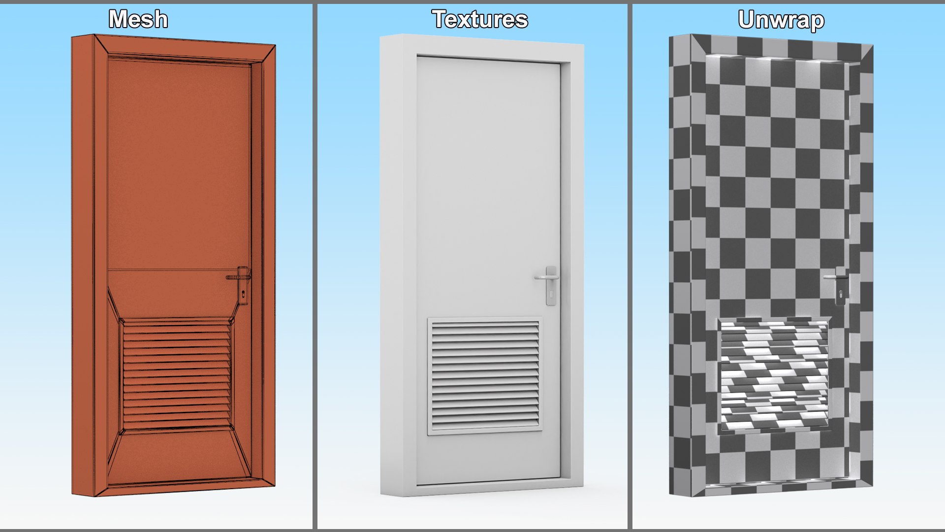 Grey Fire Door Single 3D Model - TurboSquid 2054545