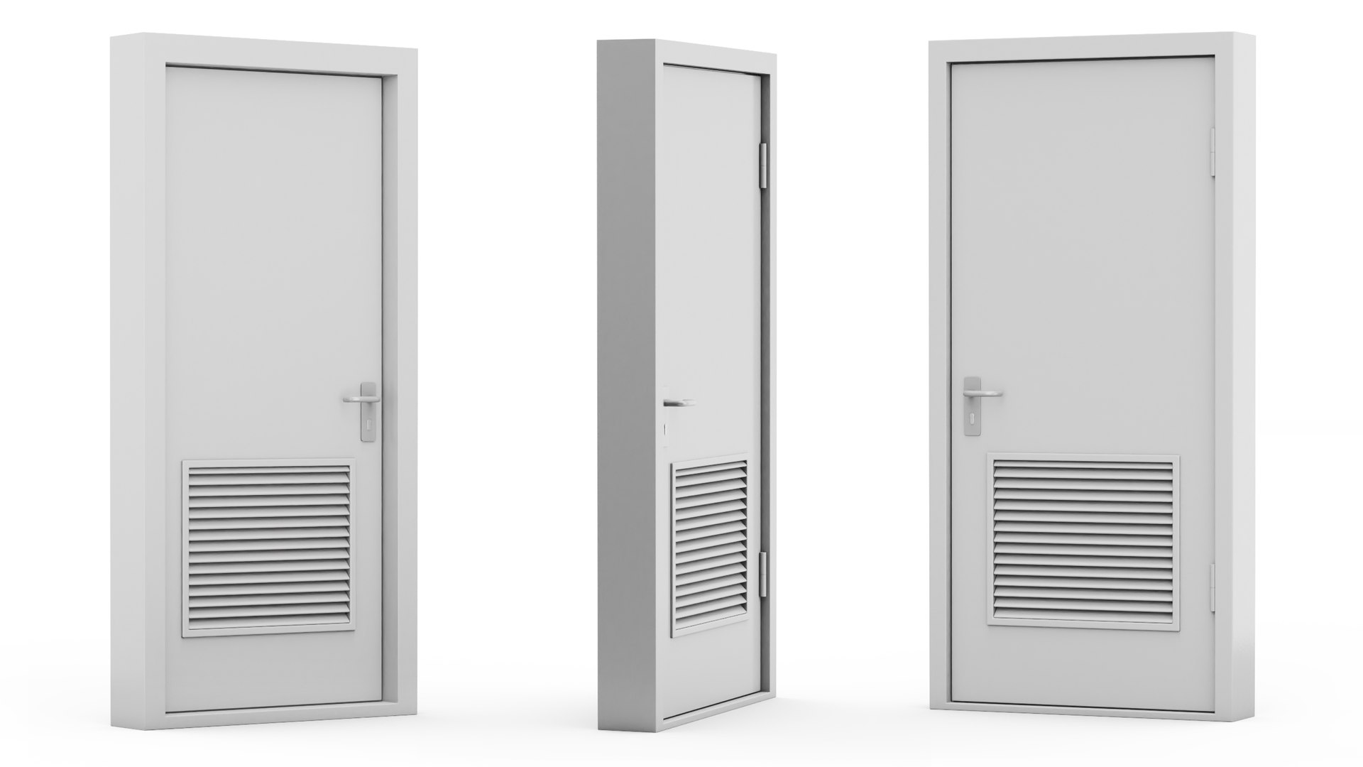 Grey Fire Door Single 3D Model - TurboSquid 2054545