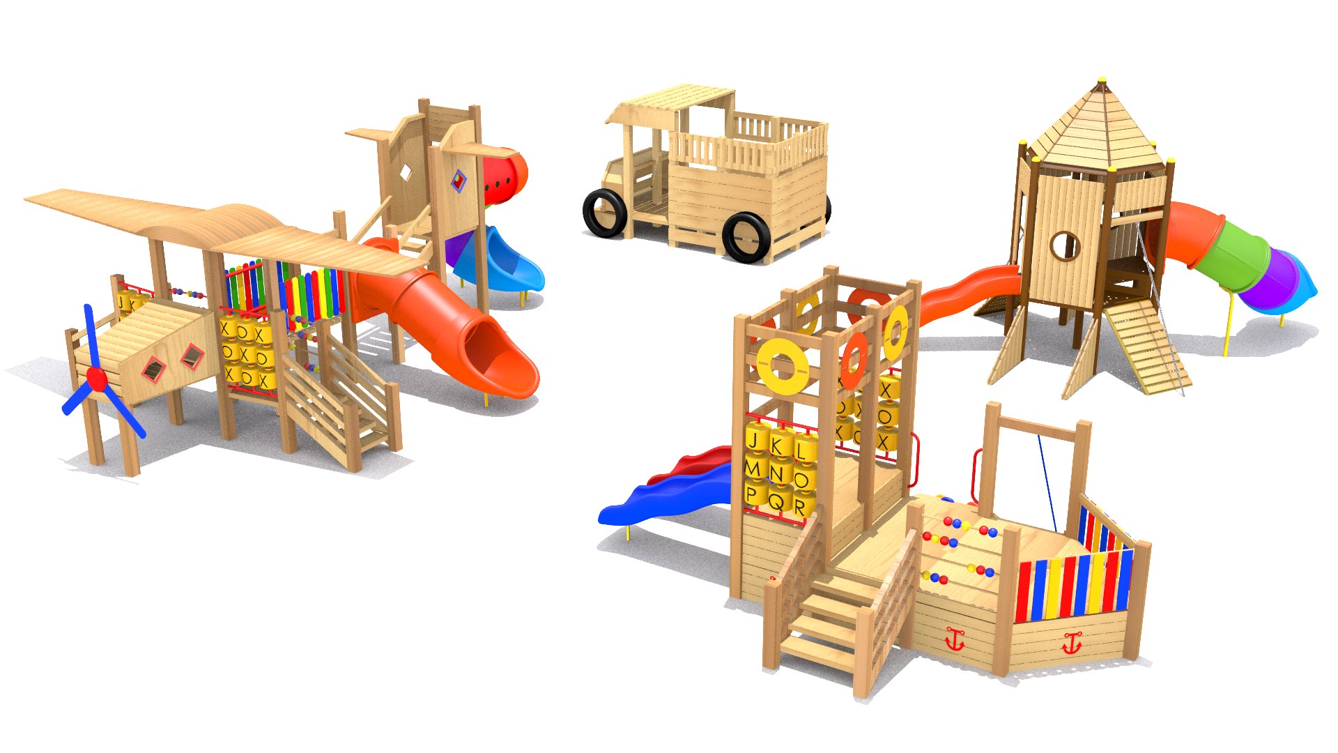 Playground- Wooden Vehicle Play model - TurboSquid 1756857