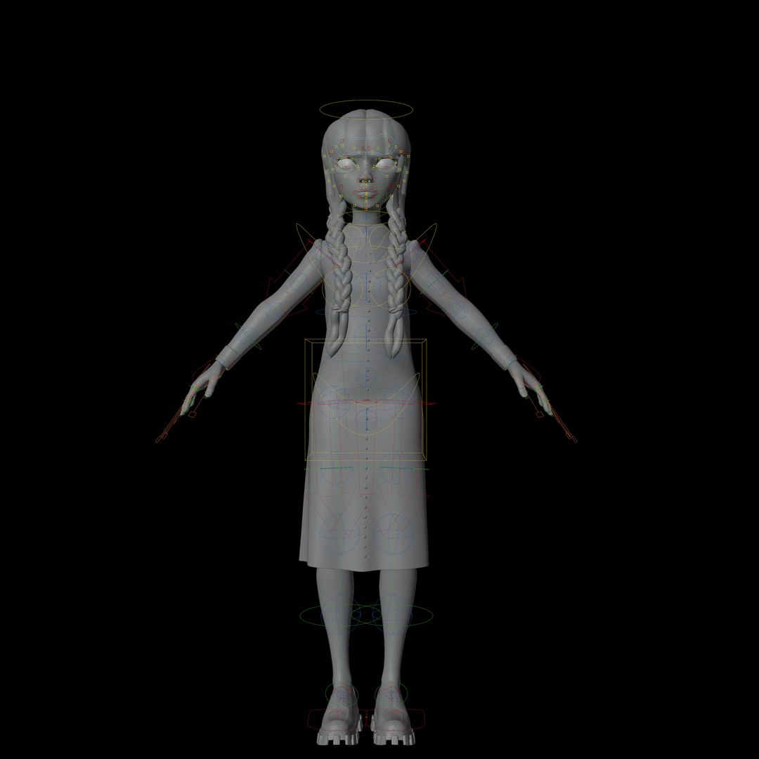 Stylized Character Wednesday Addams Low-poly V2 3D - TurboSquid 2020067
