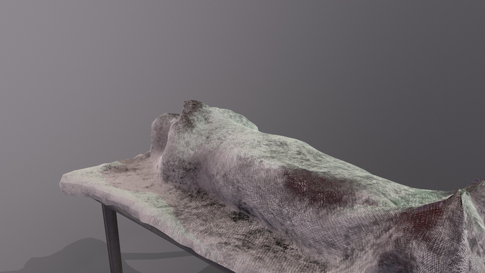 Dead Body Covered By Blanket On An Autopsy Table PBR Low-poly 3D Model ...