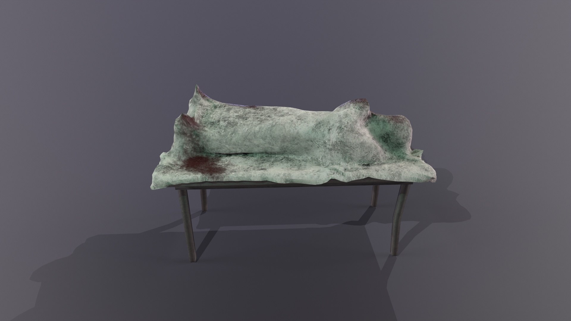Dead Body Covered By Blanket On An Autopsy Table PBR Low-poly 3D Model ...