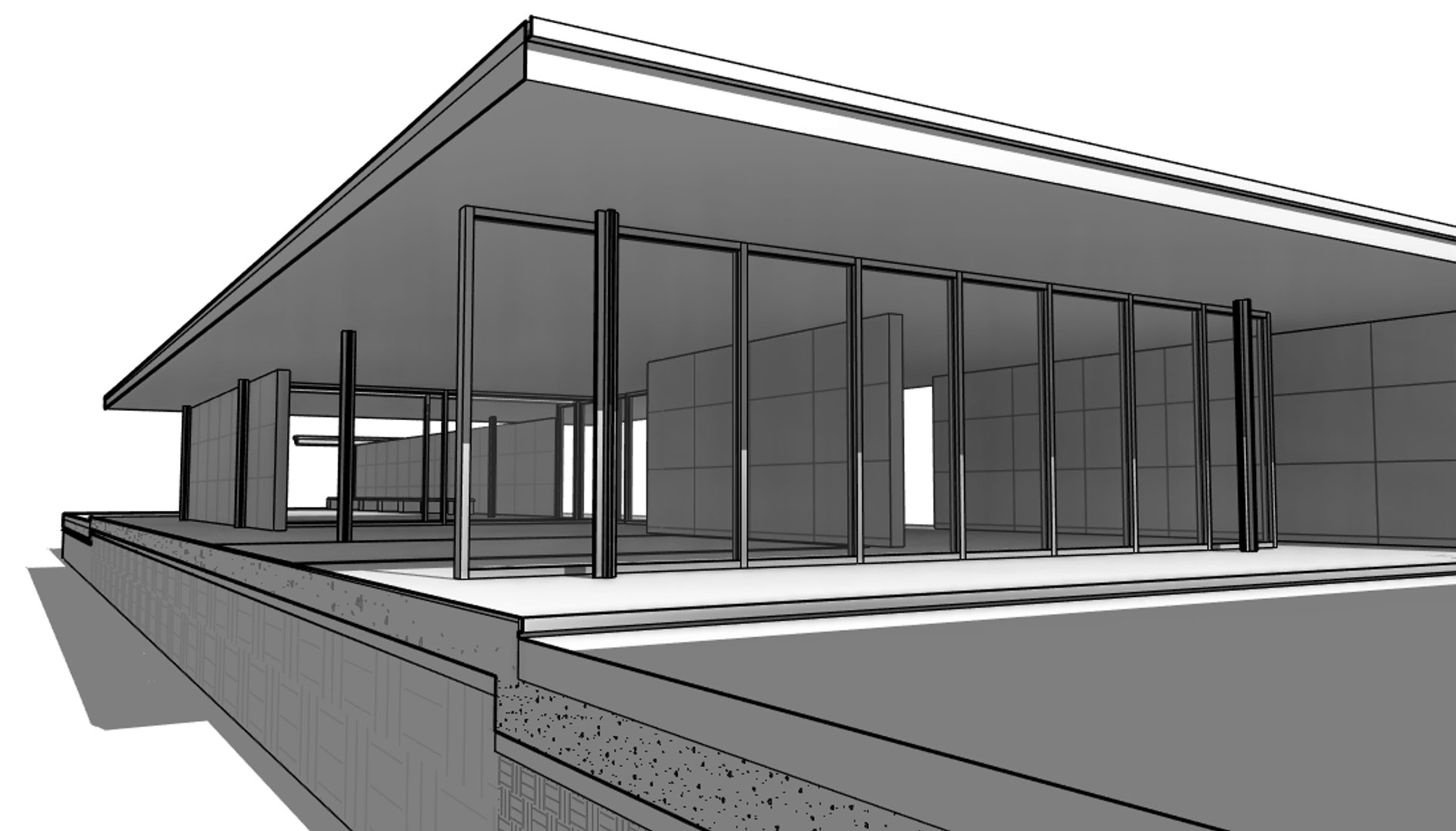 Rvt Revit Barcelona Pavilion