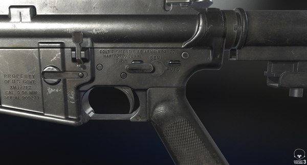 modelo 3d XM177 con lanzagranadas XM148 gratis - TurboSquid 1203528