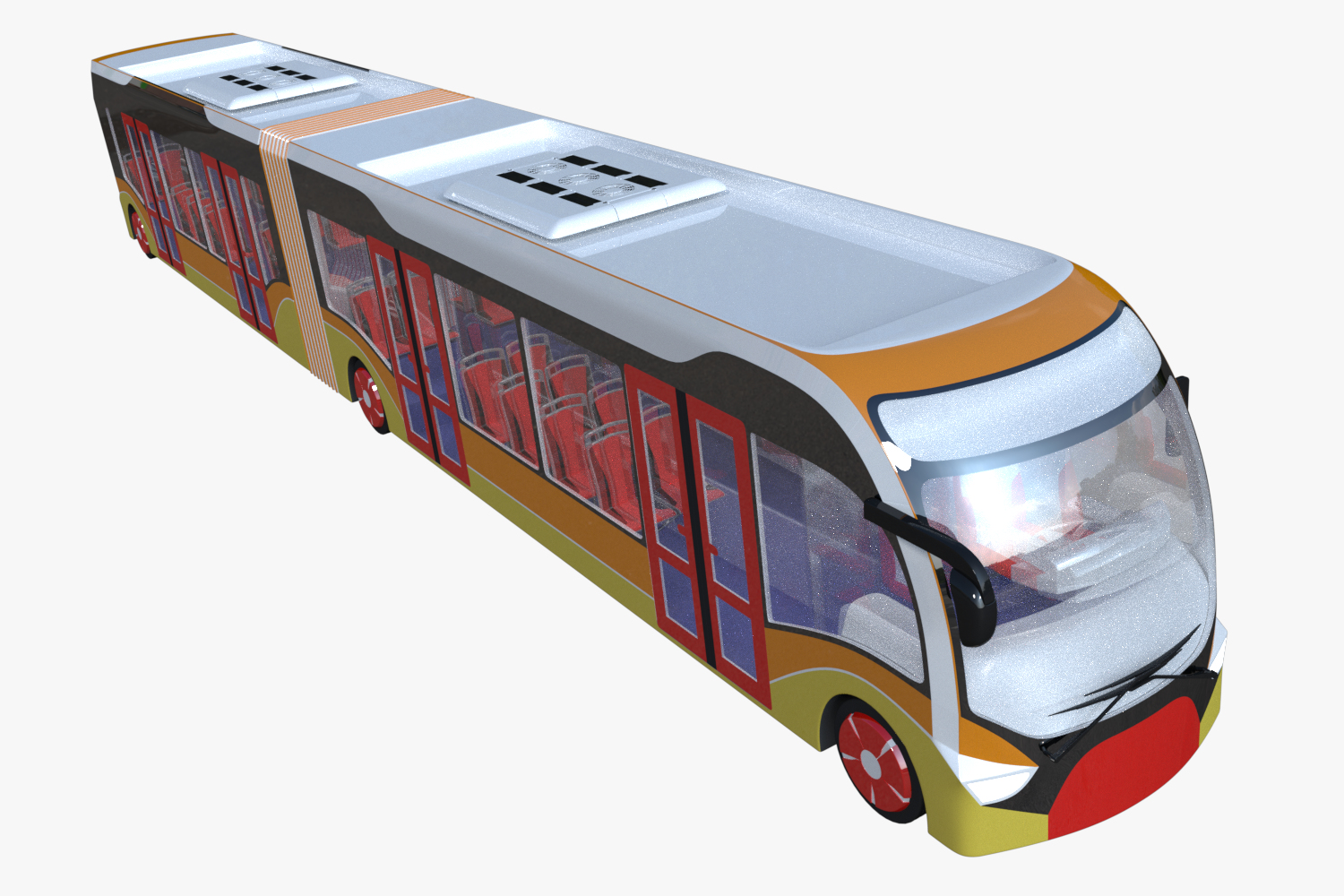 City articulated bus model - TurboSquid 1419011