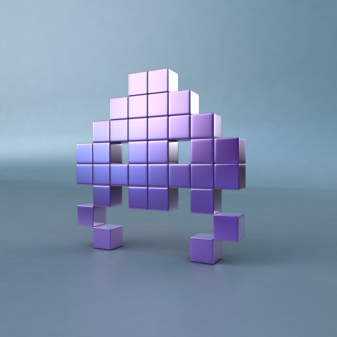 space invaders 3d model