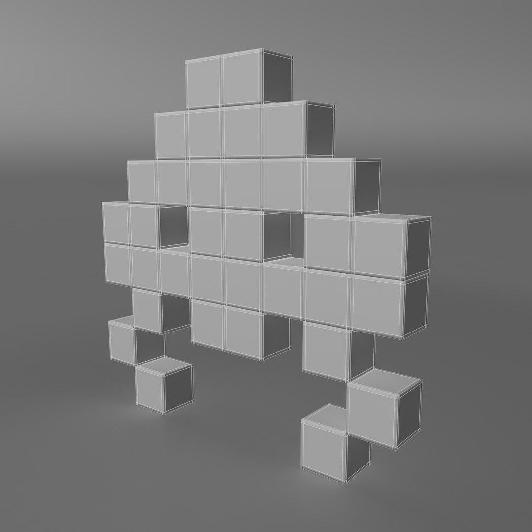 space invaders 3d model