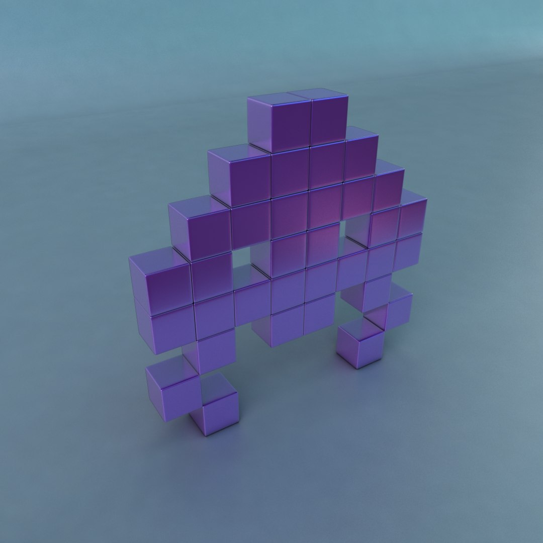space invaders 3d model