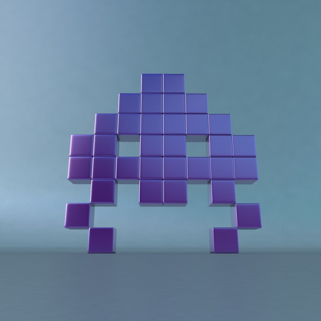 space invaders 3d model