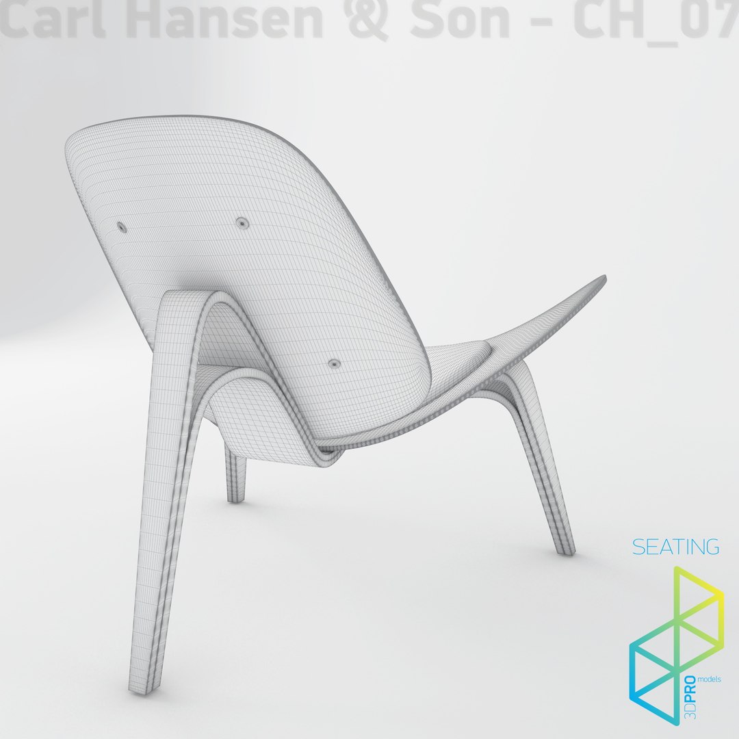 3d model shell chair