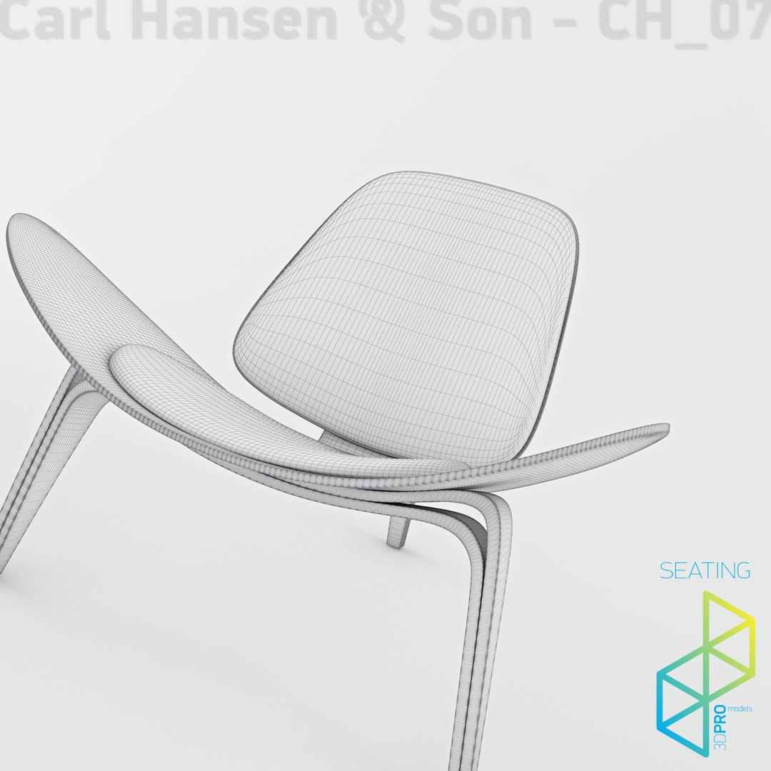 3d model shell chair