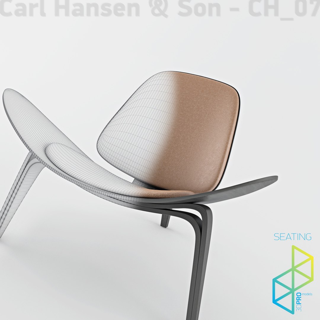 3d model shell chair