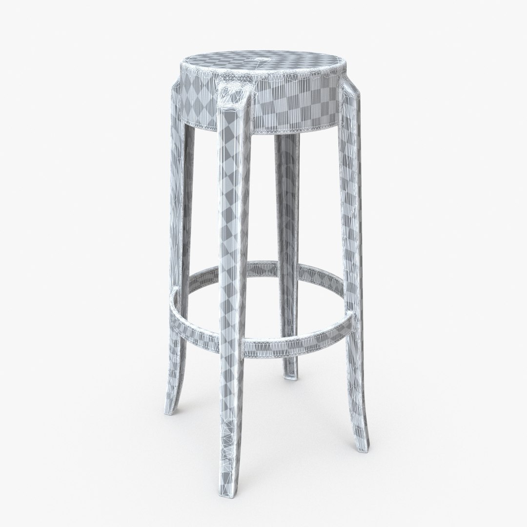 3d transparent bar stools model