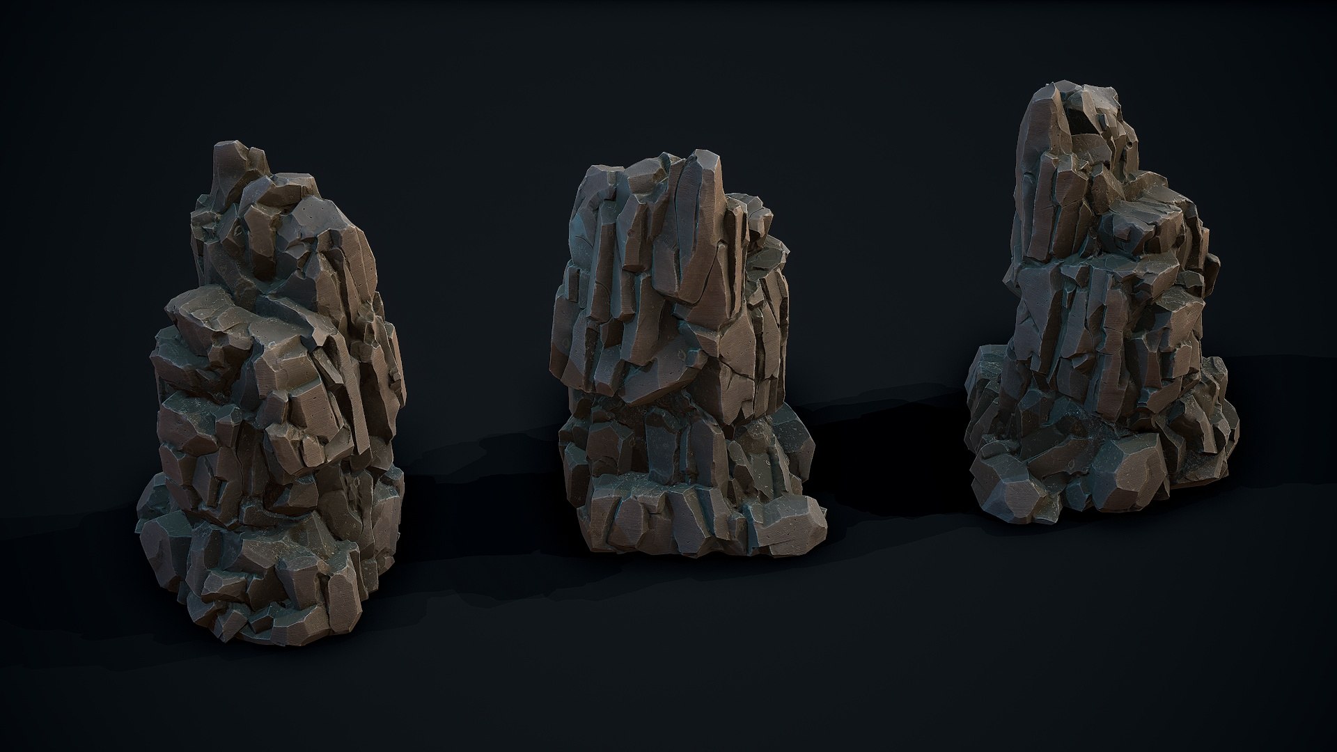 3D Stylized Gray Stone Moss 8 - TurboSquid 2135161