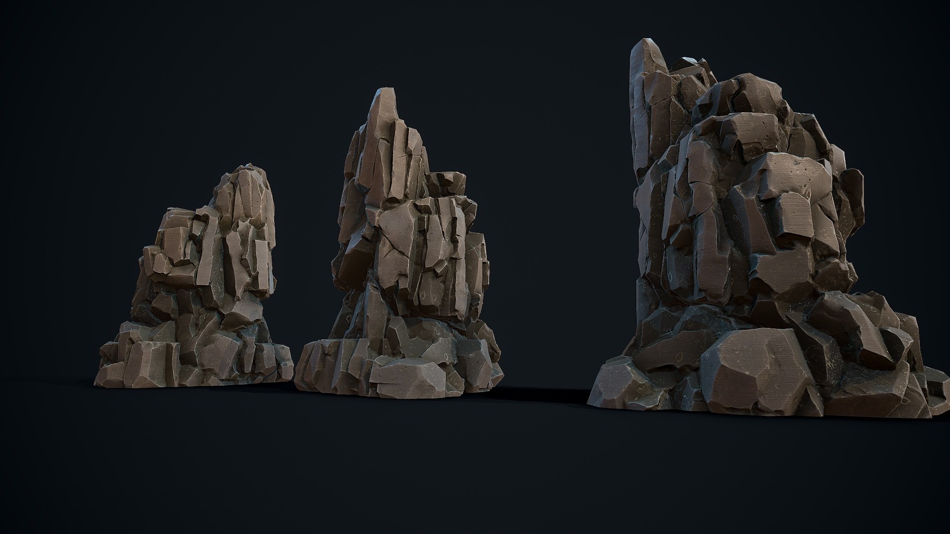 3D Stylized Gray Stone Moss 8 - TurboSquid 2135161