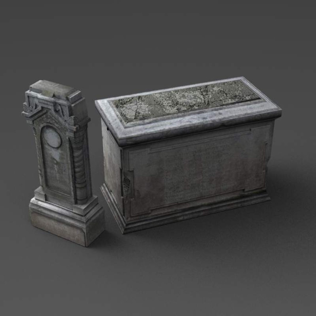 3d Old Tombstones Model