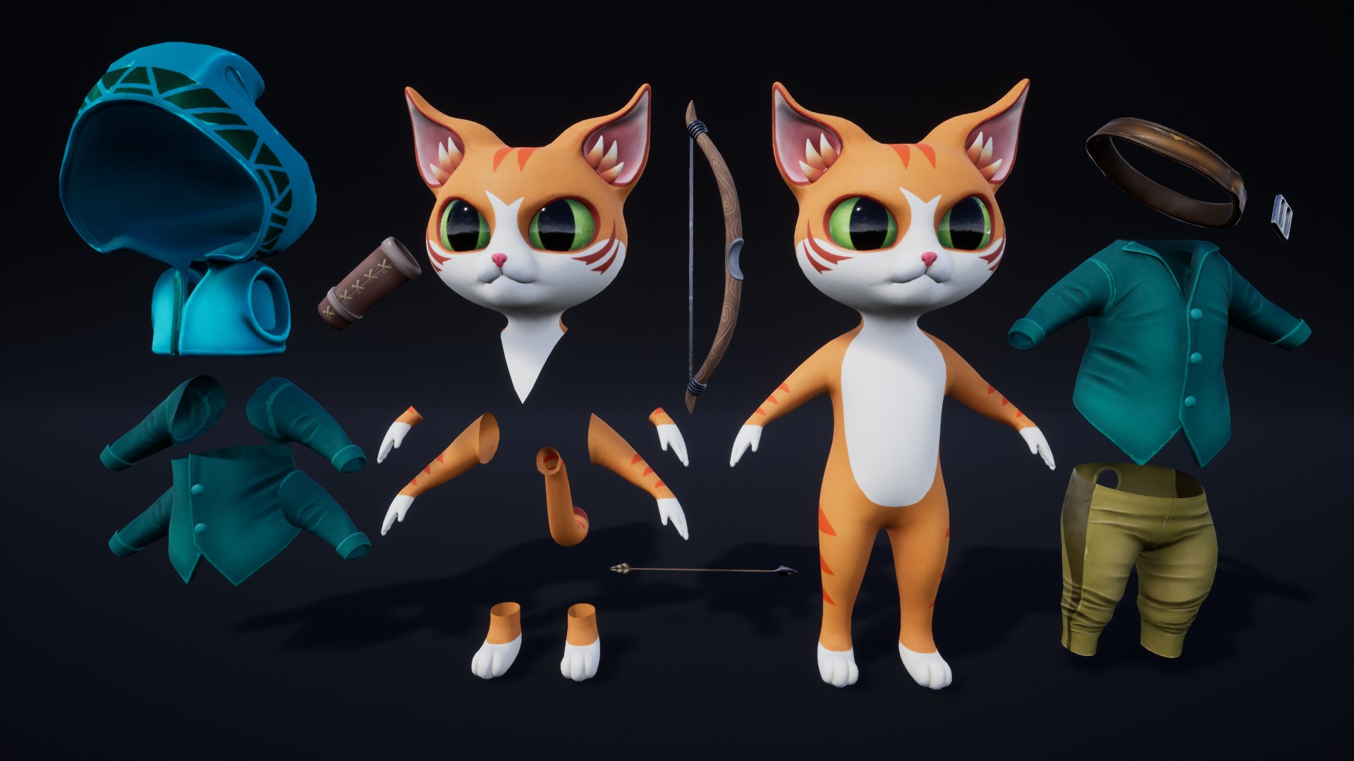 Cat Archer 002 3D Model - TurboSquid 2275550